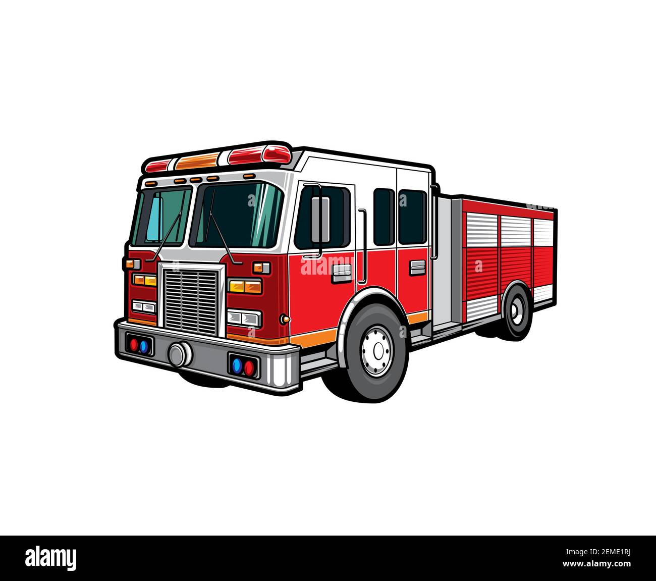 Red Fire Truck Outline