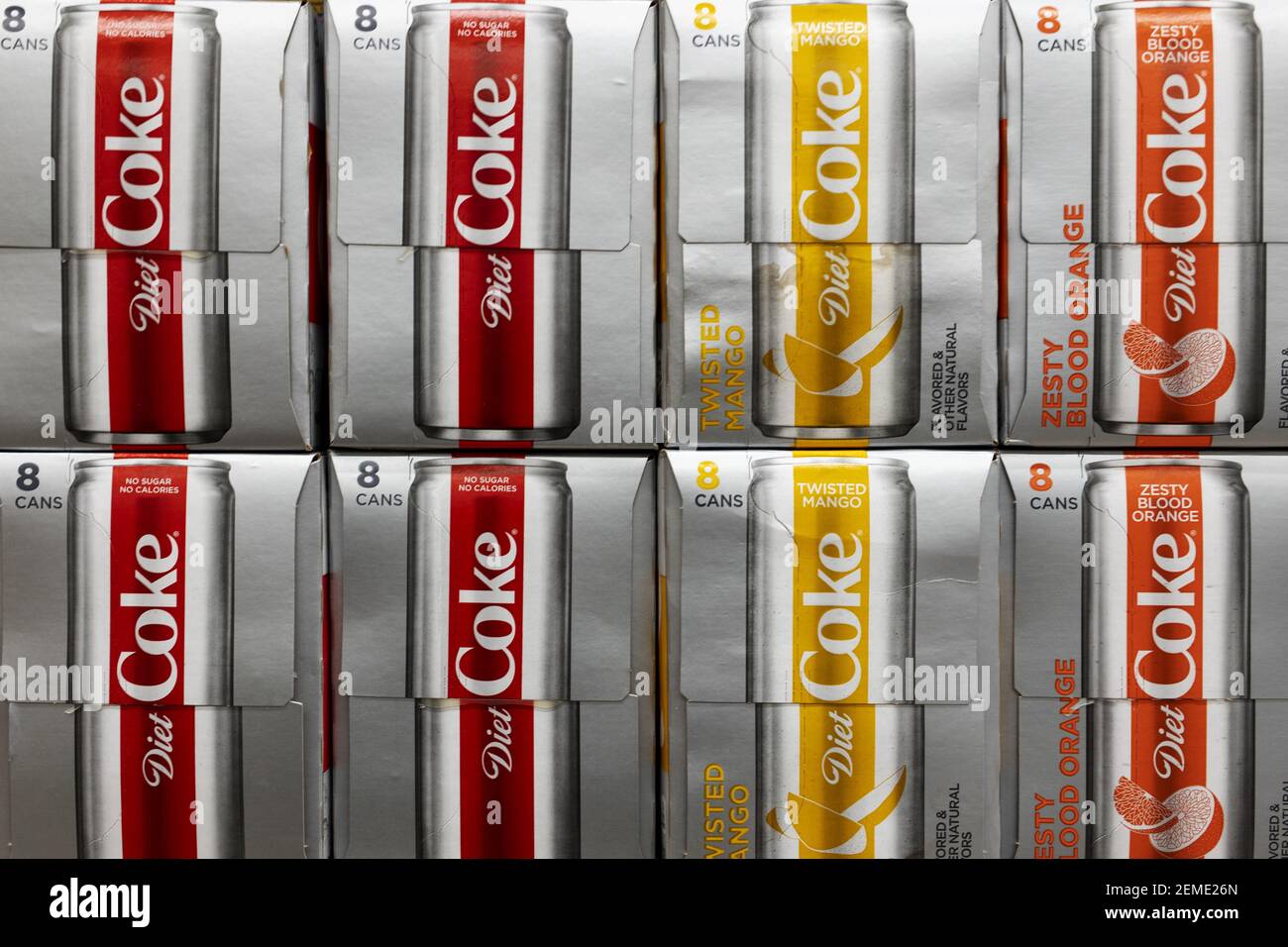 Boxes of Coca-Cola are seen at a grocery store in Los Angeles ...