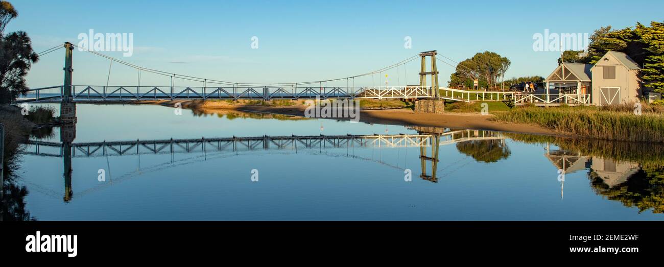 Swing Bridge, Lorne Panorama, Victoria, Australia Stock Photo - Alamy