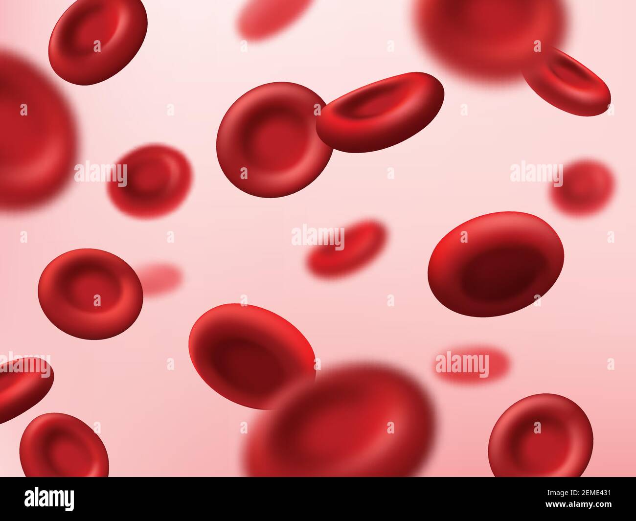 Blood cells red background, medical plasma and human artery hemoglobin ...