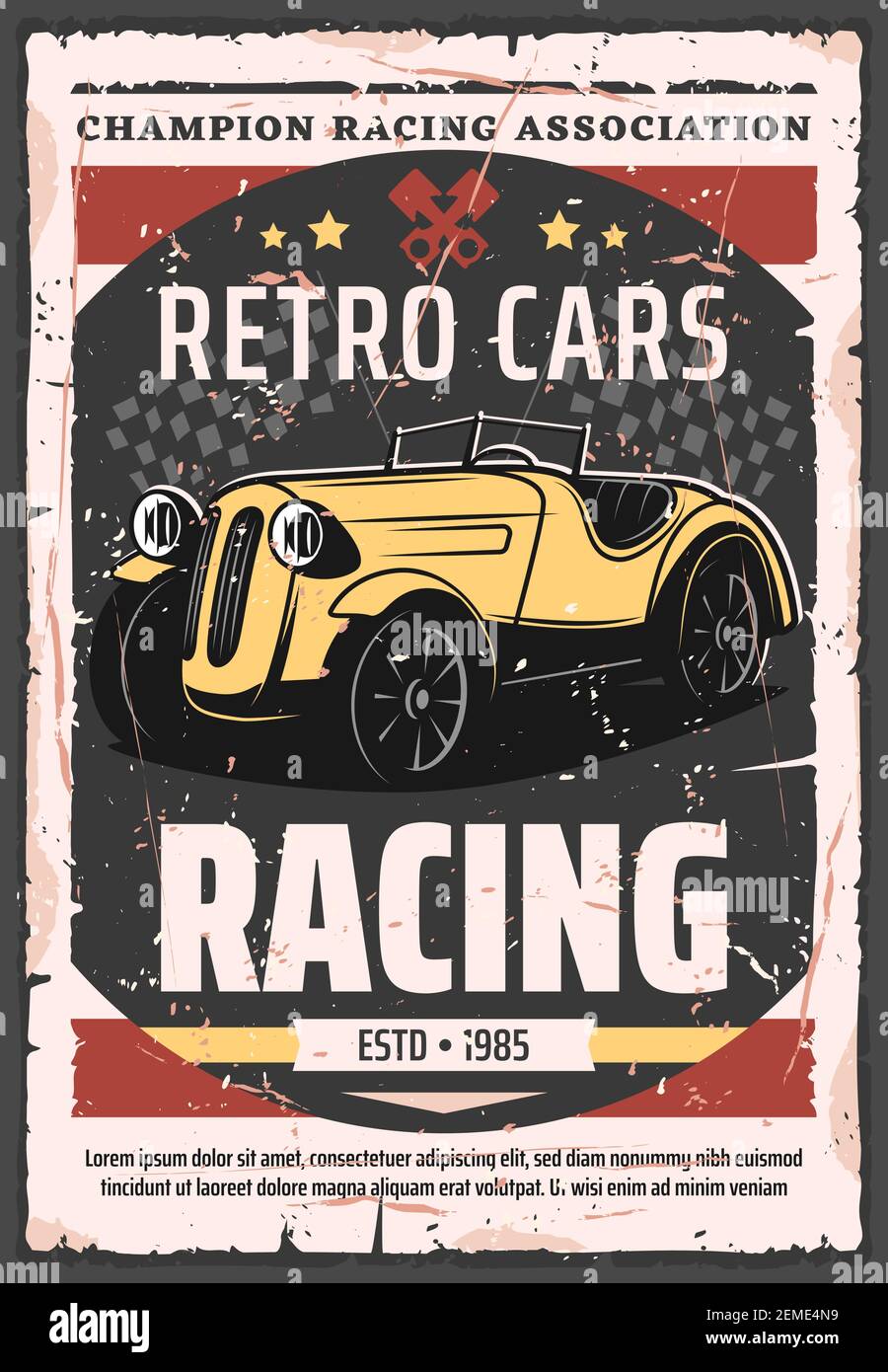 Old grand prix racer Stock Vector Images - Alamy