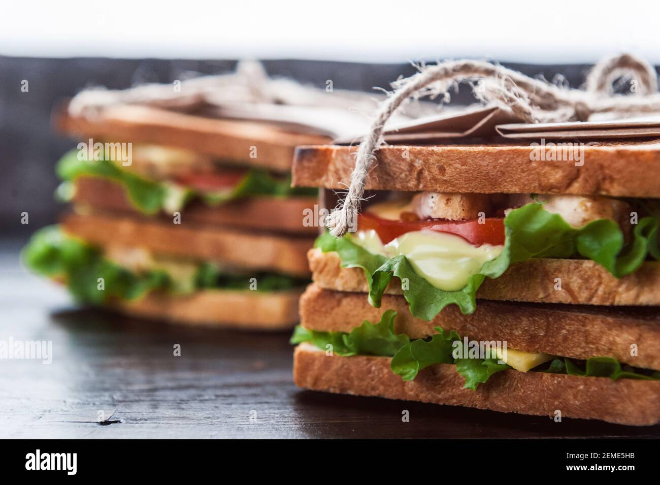 delicious homemade sandwich in rustic style Stock Photo - Alamy