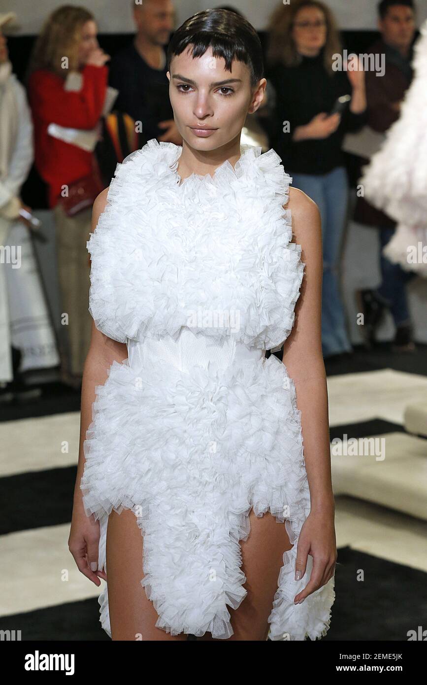 Emily Ratajkowski walks on the runway during the Tomo Koizumo Fashion ...