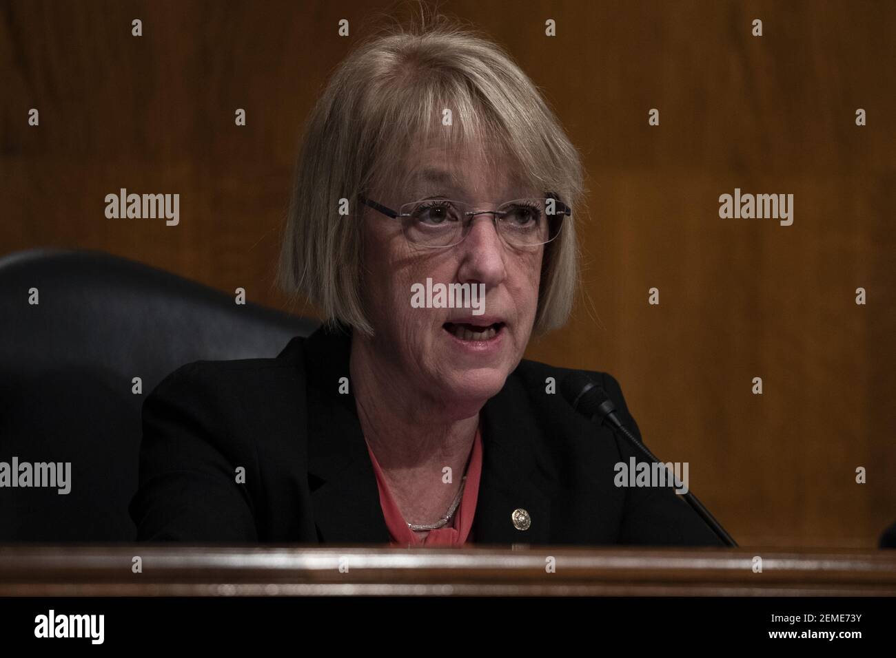 Senator Patty Murray, Democrat of Washington, asks a question during a ...