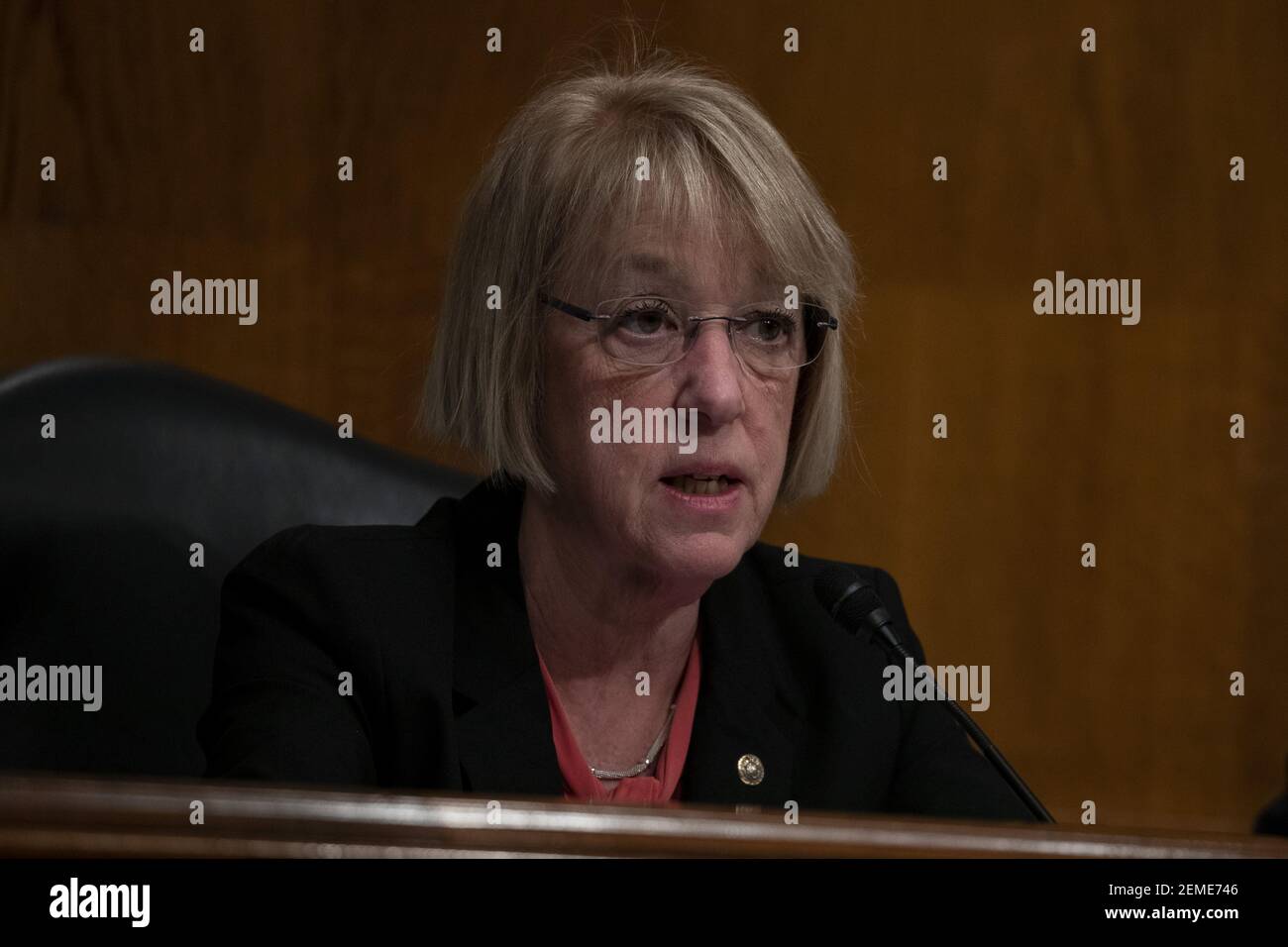 Senator Patty Murray, Democrat of Washington, asks a question during a ...
