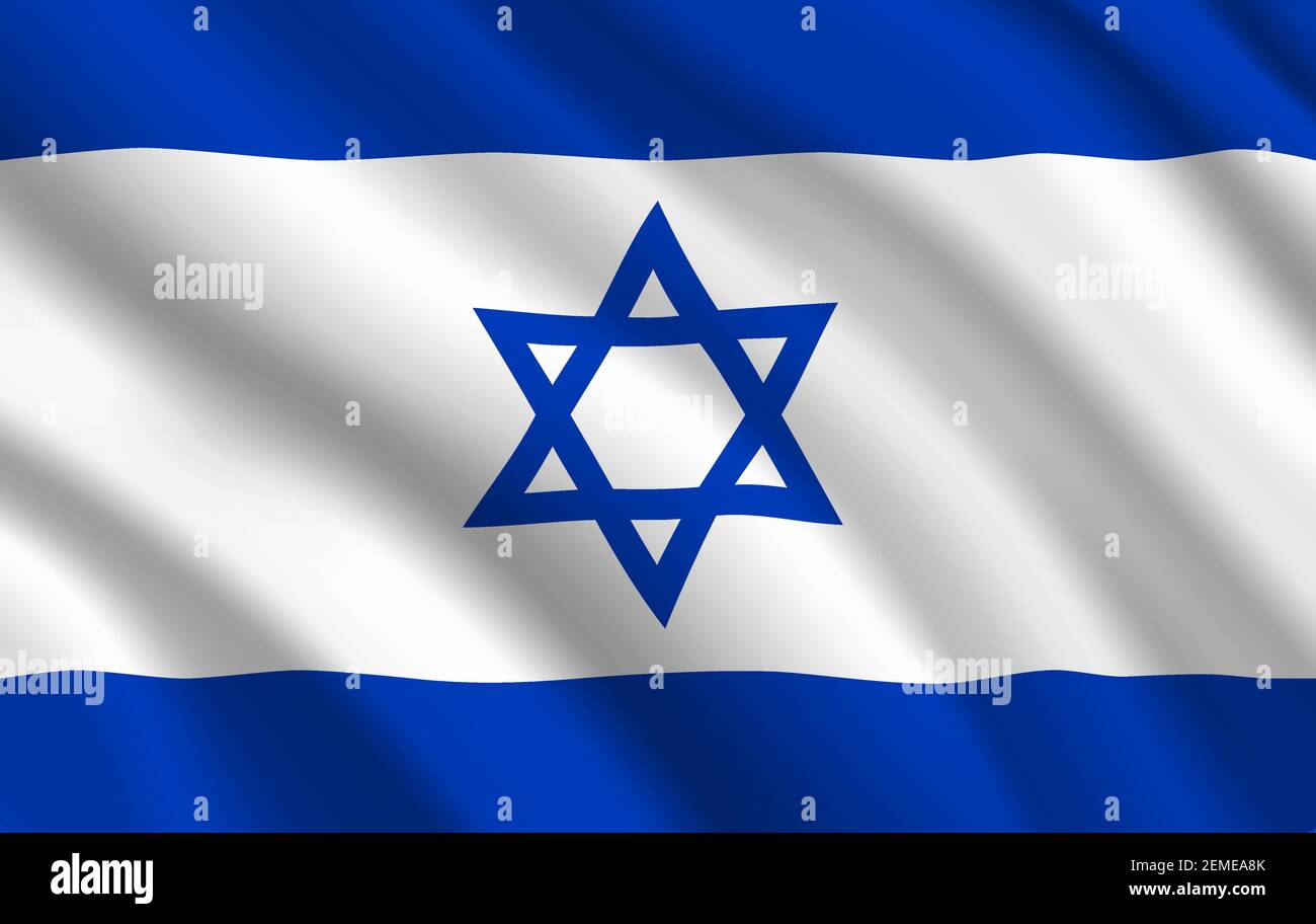 Israeli flag, Israel country national identity, vector design with six ...