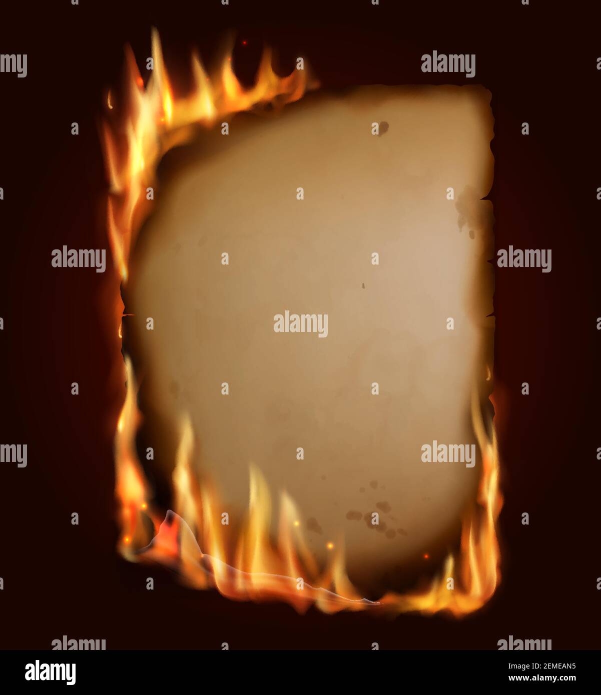 Burning vintage stained paper background Stock Vector Images - Alamy