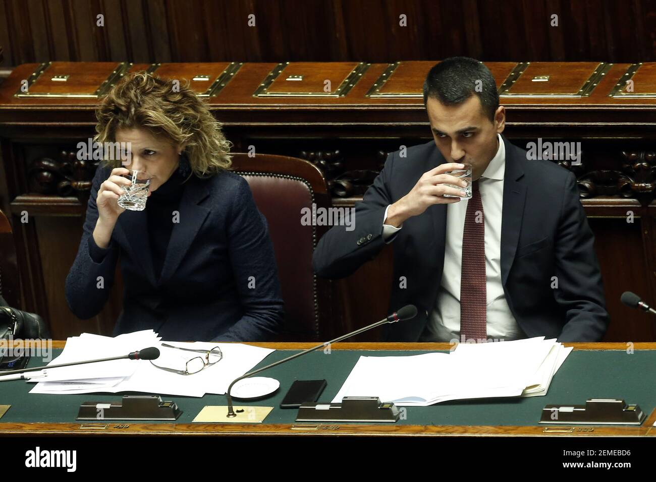 Giulia Grillo and Luigi Di Maio Rome February 13th 2019. Lower Chamber ...