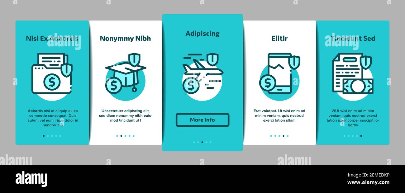 Insurance All-purpose Onboarding Elements Icons Set Vector Stock Vector ...