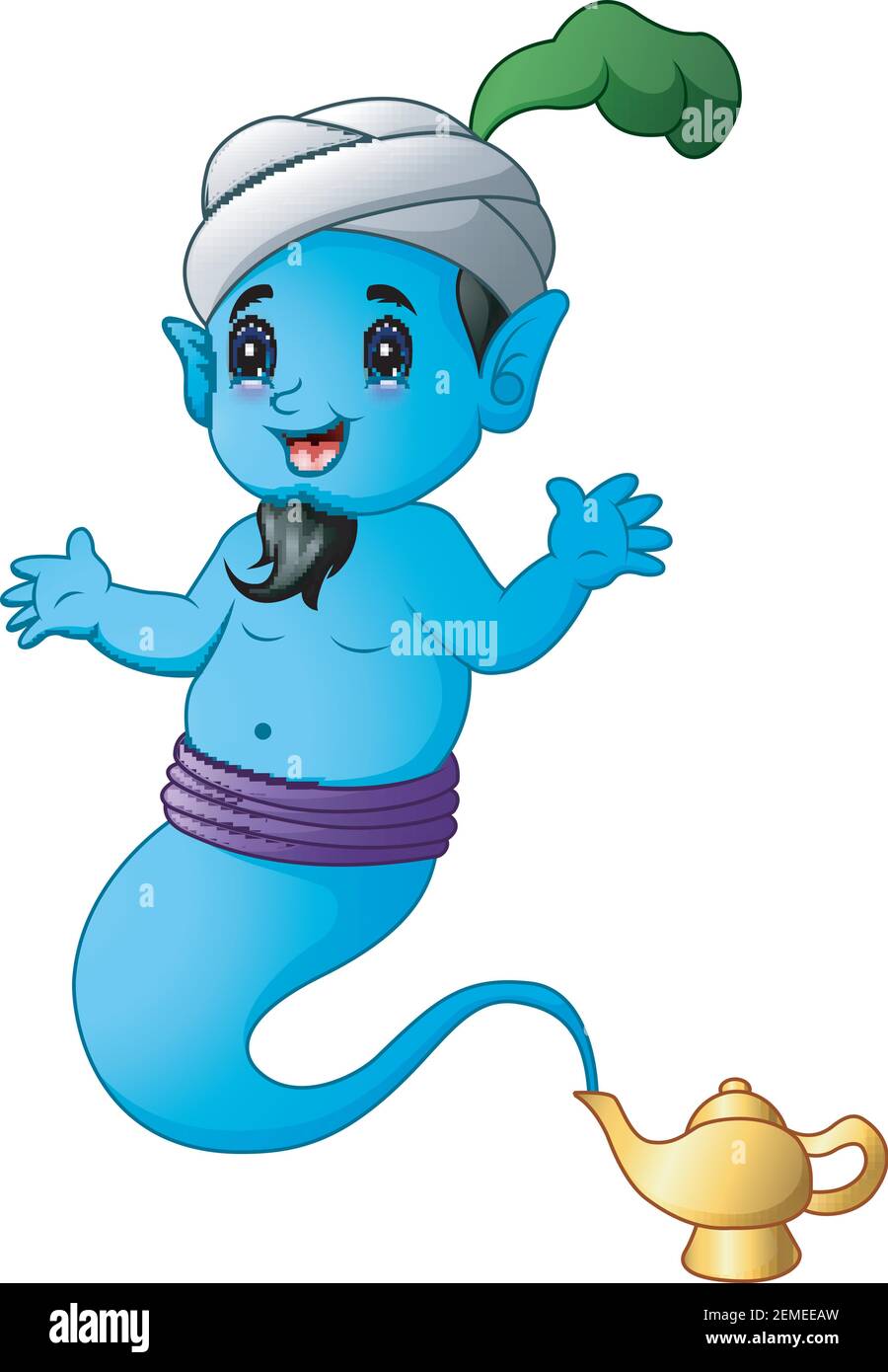 Genie Coming Out Of A Lamp Stock Vector Images Alamy