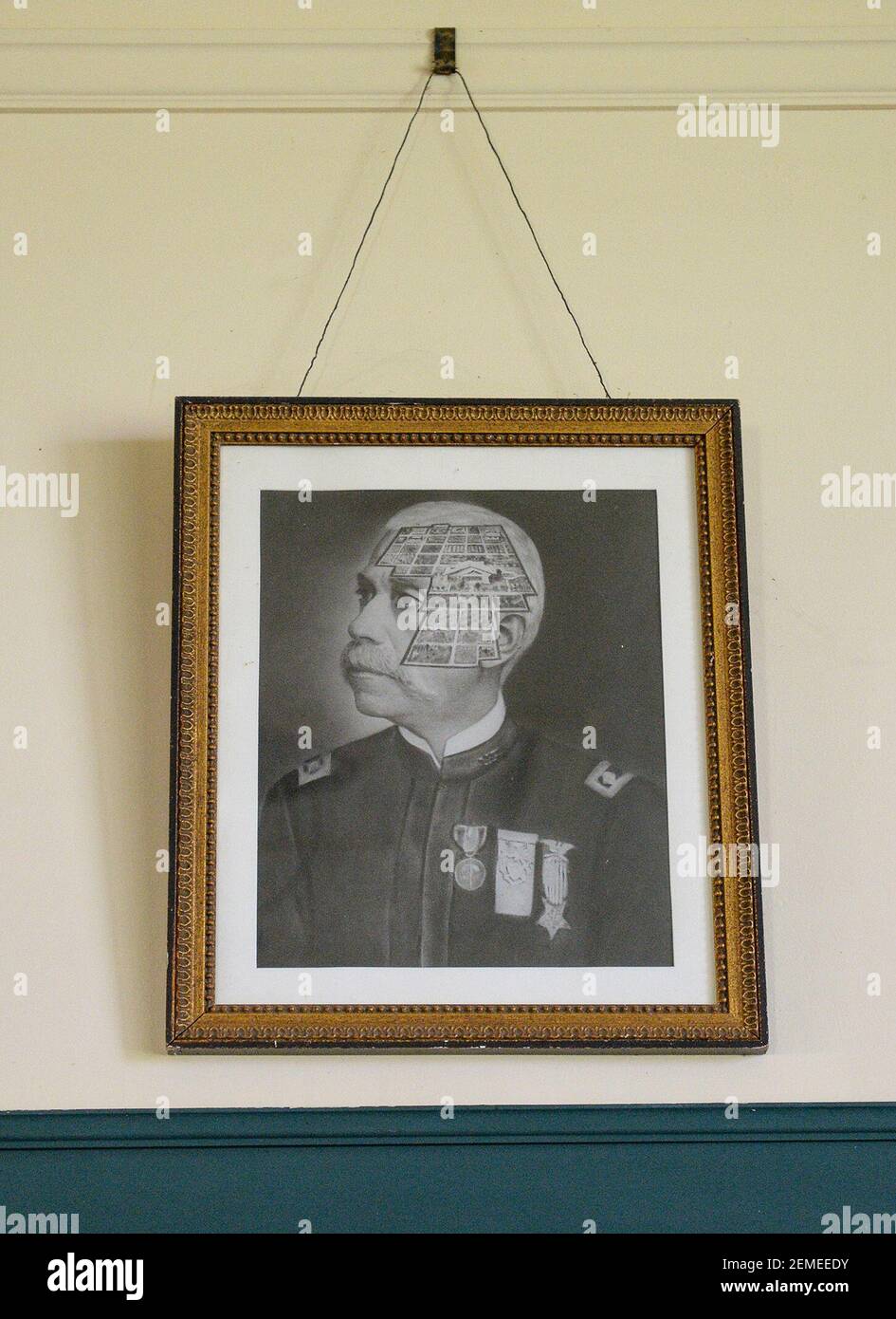 A composite photo showing Col. Allen Allensworth superimposed with a ...