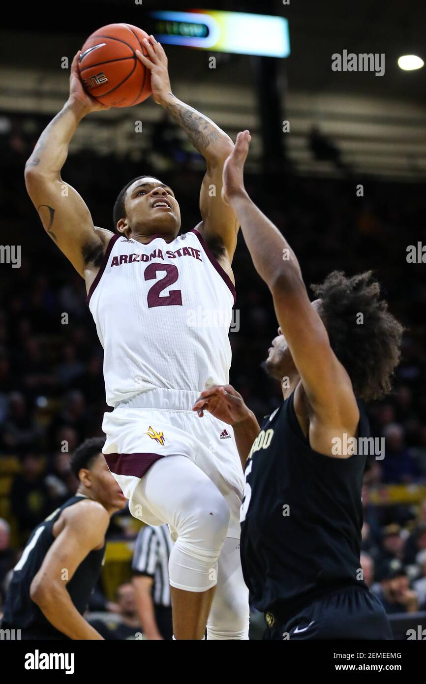 February 13, 2019: Arizona State Sun Devils guard Rob Edwards (2) puts ...