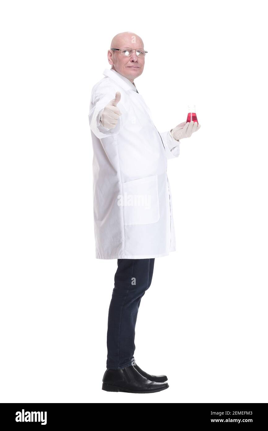 medical laboratory employee with a laboratory flask Stock Photo - Alamy