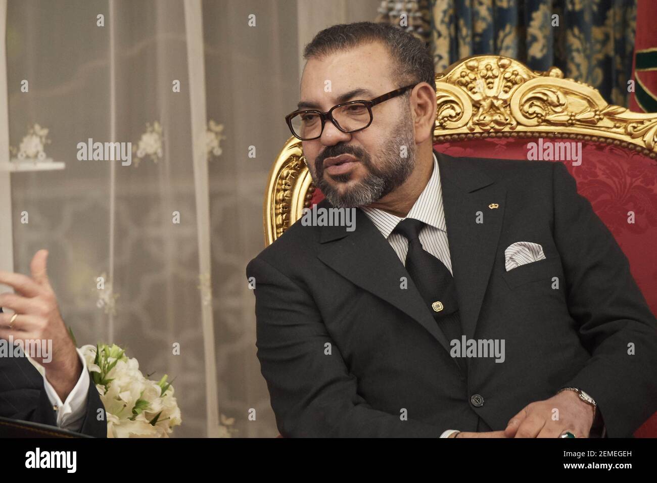 13-02-2019 King Mohammed VI of Morocco attends a signing of bilateral ...