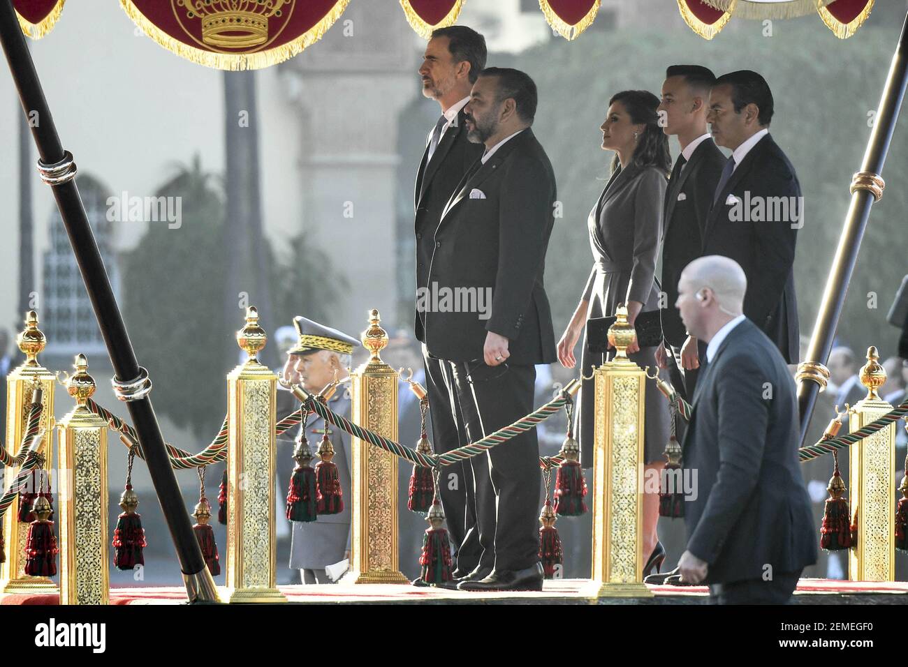 13-02-2019 Morocco Queen Letizia and King Felipe with King Mohammed VI ...