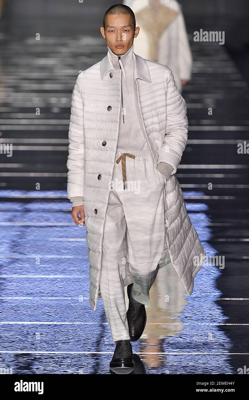 Xu Meen walks on the runway during the Boss Ready To Wear Fashion Show at New York Fashion Week ...