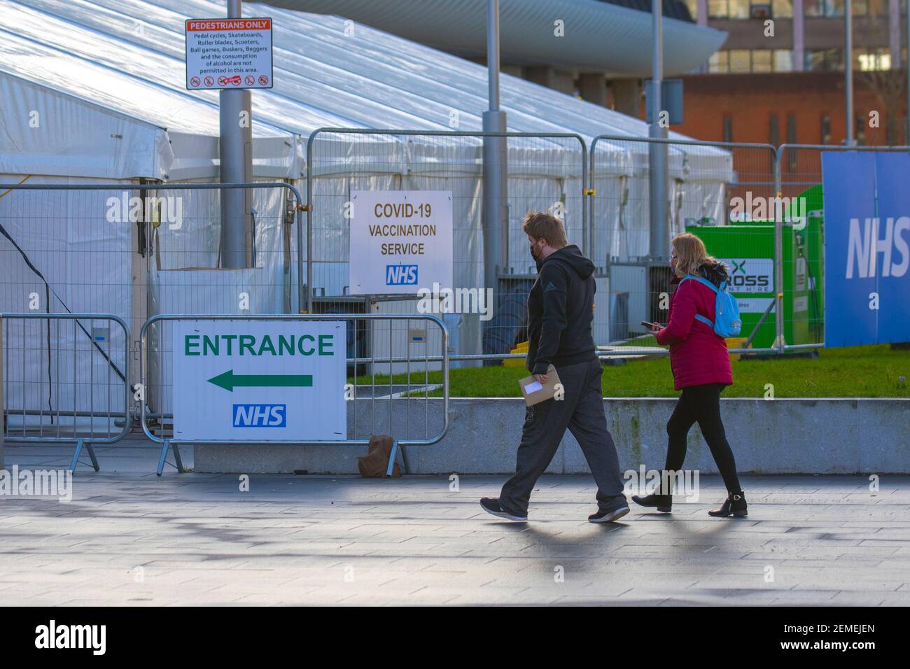 Preston, Lancashire. 25th Feb 2021. Volunteers assisting at the NHS ...