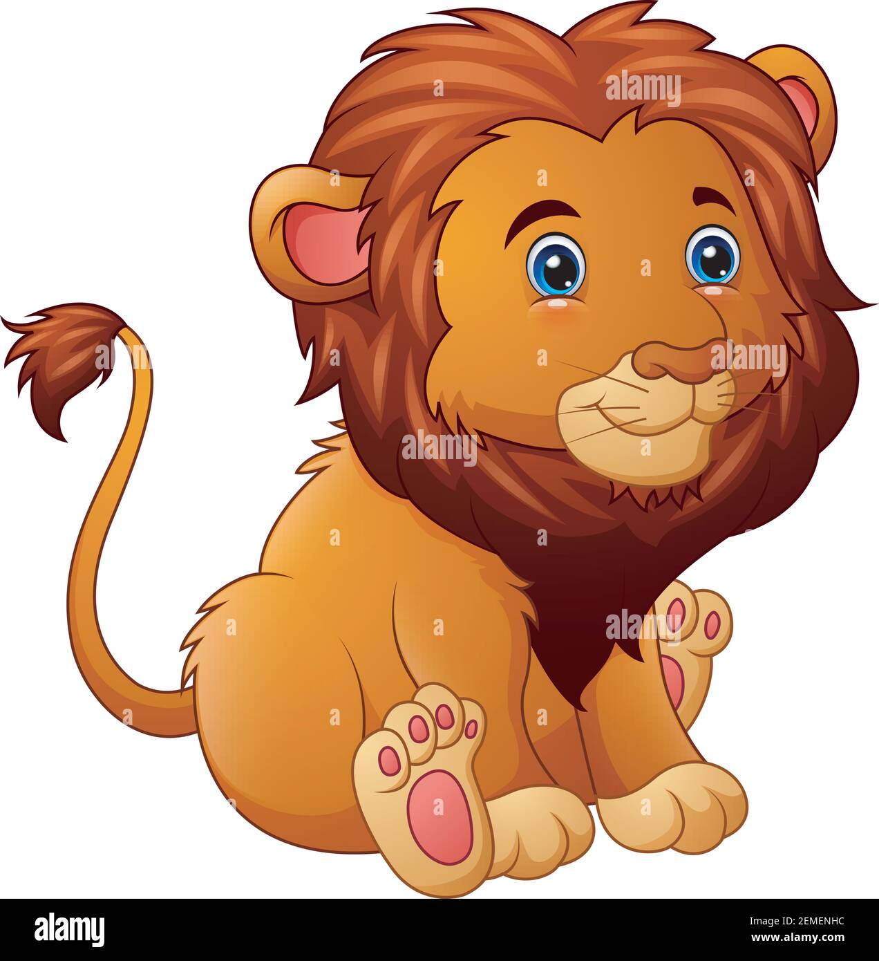 Vector illustration of Cute lion cartoon Stock Vector Image & Art - Alamy