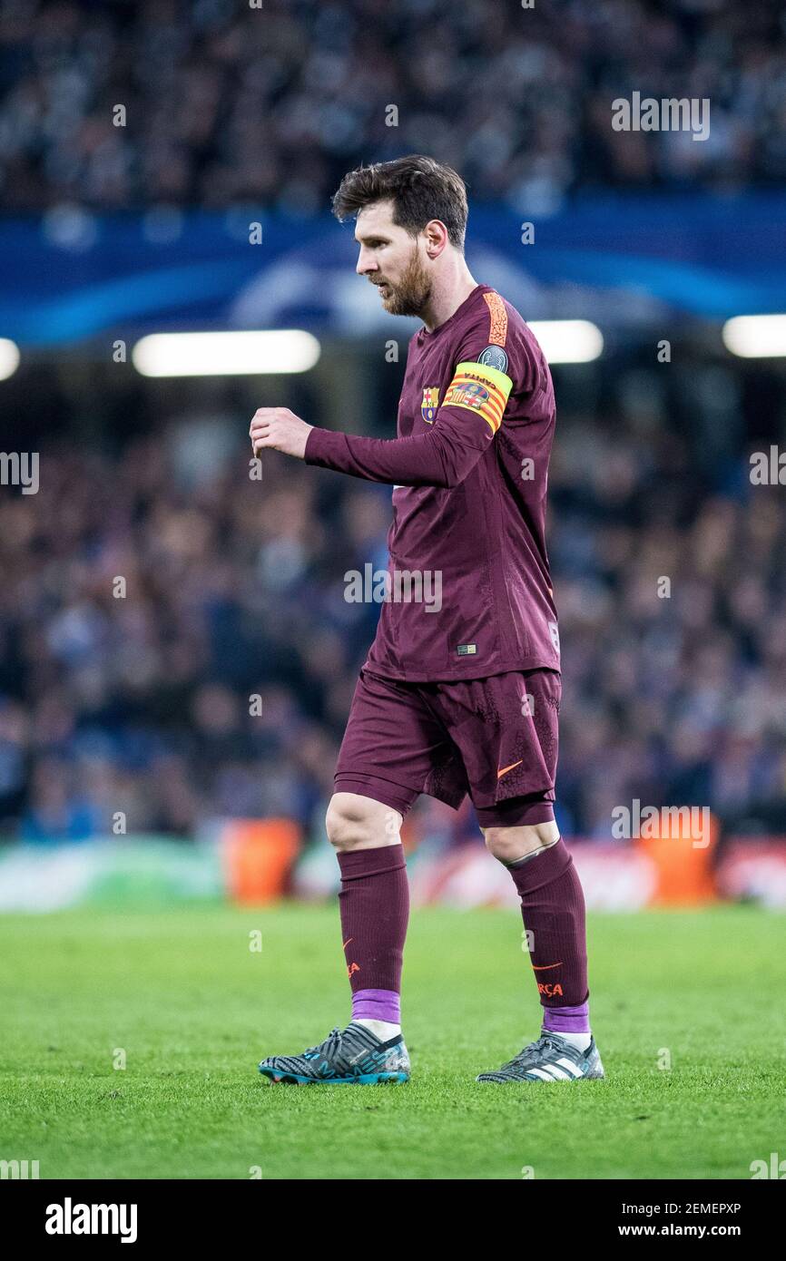 LONDON, ENGLAND - FEBRUARY 20: Lionel Messi during the UEFA Champions ...