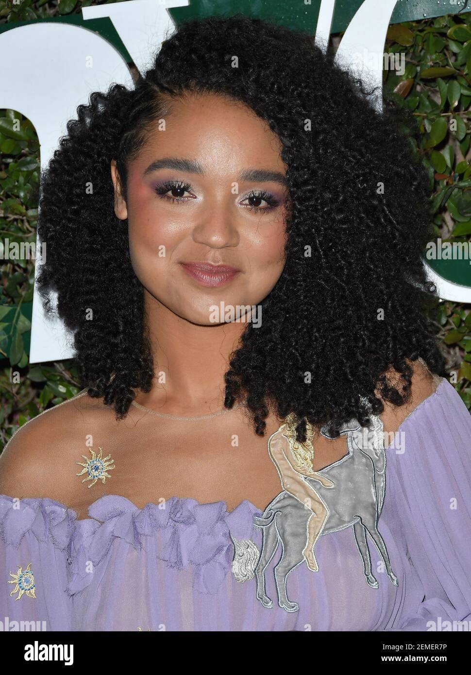 Aisha Dee arrives at Teen Vogue's 2019 Young Hollywood Party held at ...