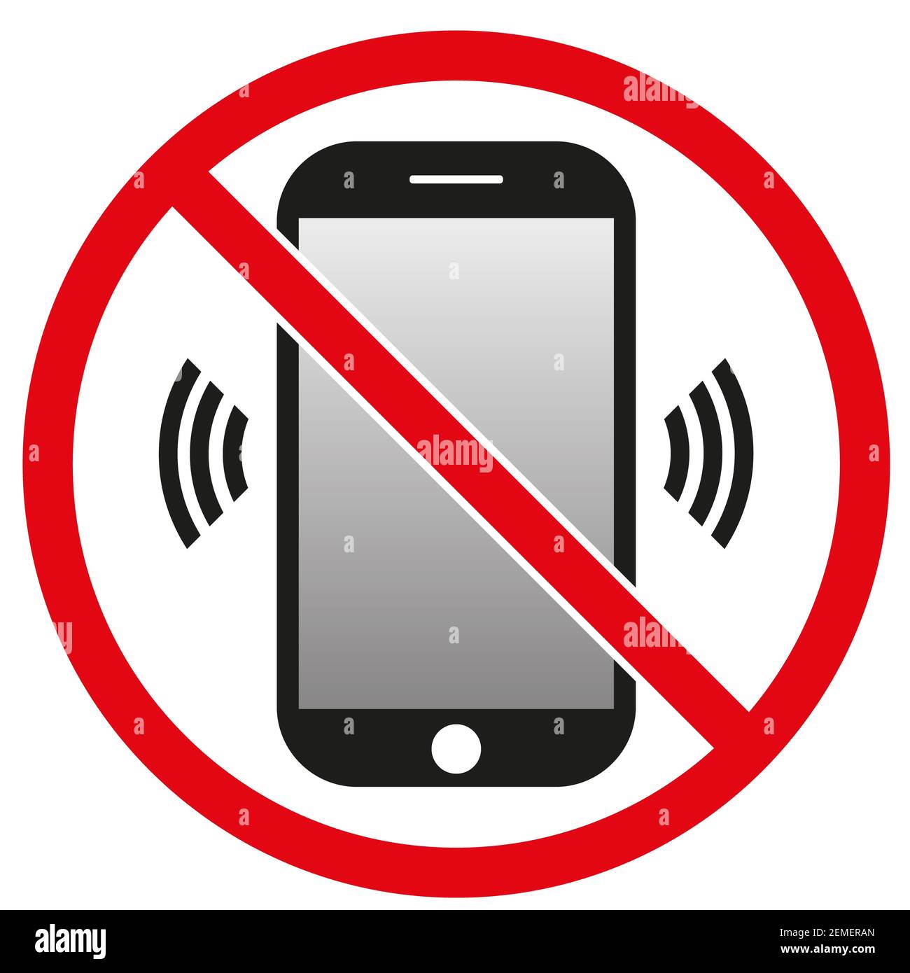Telephone warning stop sign icon. Phone turn off. Vector Illustration ...