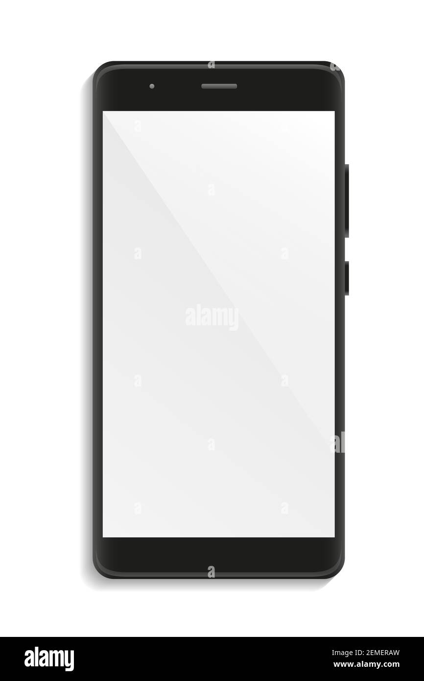 Modern telephone with blank touchscreen isolate on white for design ...