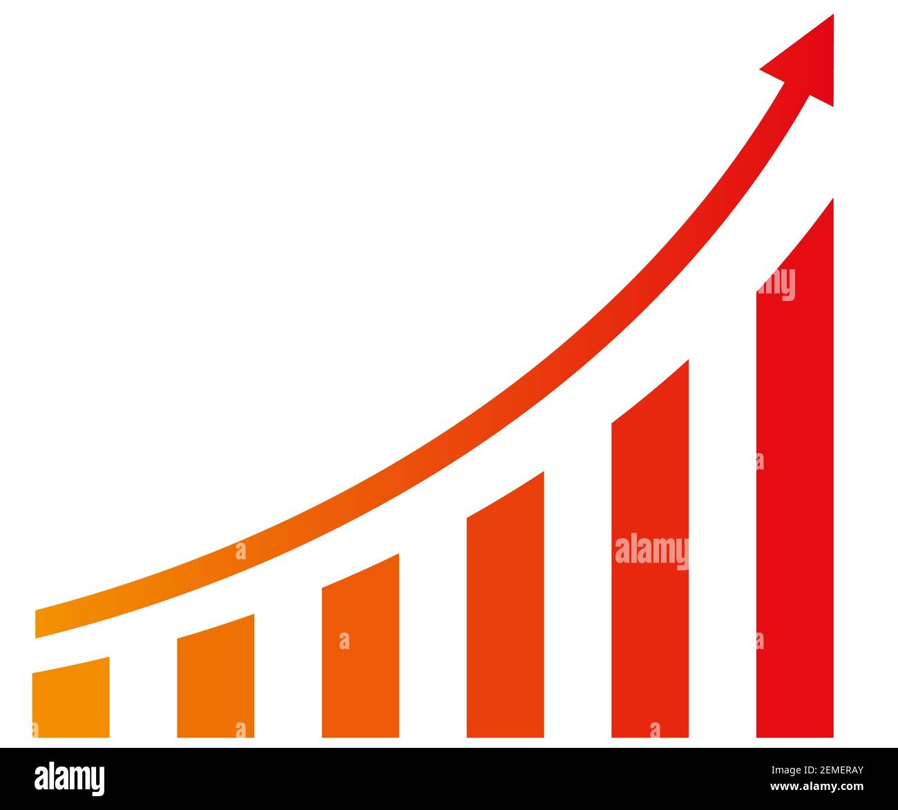 Graph with increase report. Diagram with rise and gain progress. Vector ...