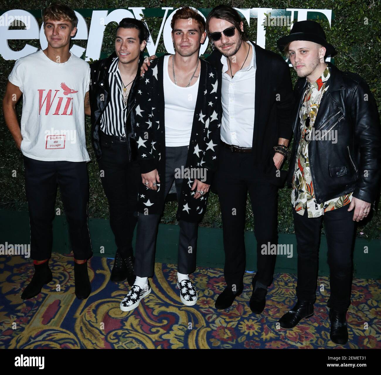 LOS ANGELES, CA, USA - FEBRUARY 15: Hart Denton, Rob Raco, KJ Apa ...