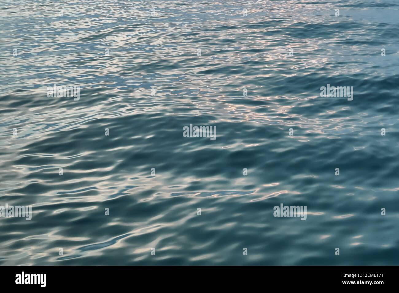 Rippling sea water surface with sunlight reflection in Croatia, Europe ...