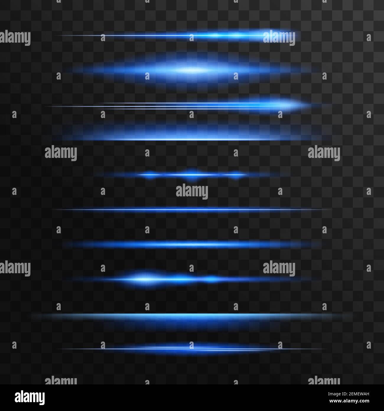 Blue and neon light flashes, glow vector lines. Glowing illumination of ...