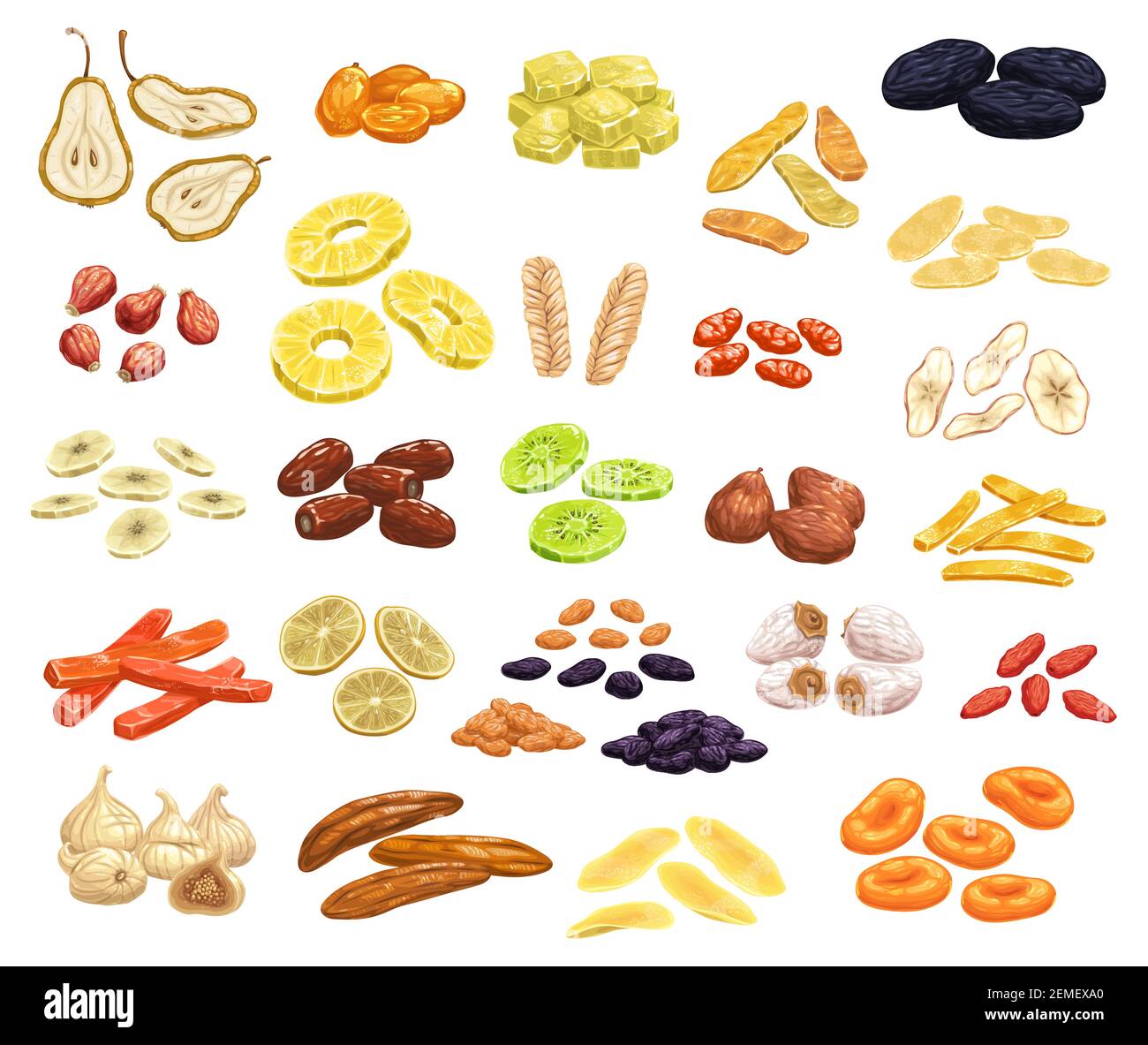 Sun dried fruit Stock Vector Images - Alamy