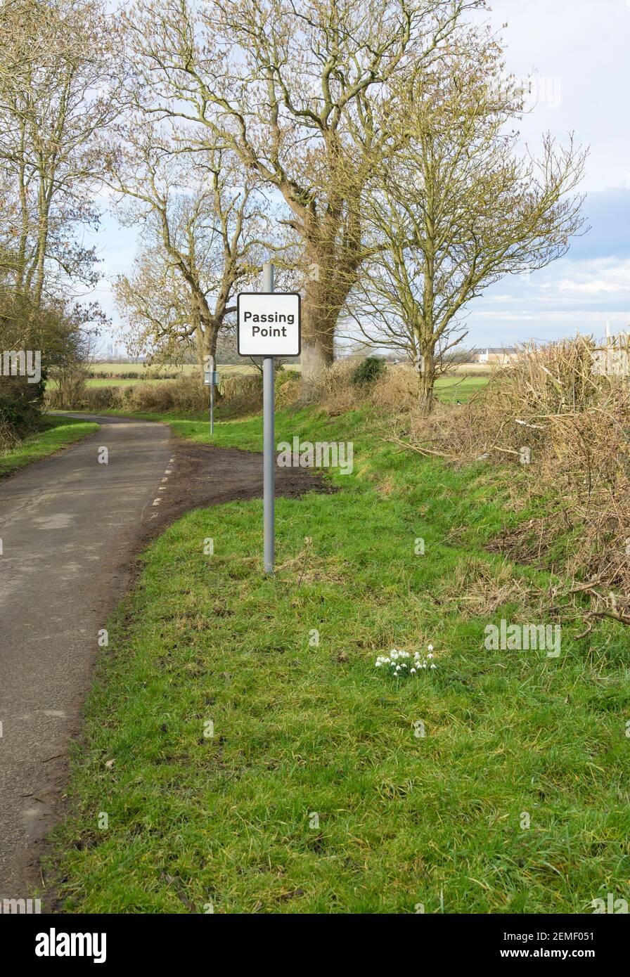 Passing point on single track road Stock Photo - Alamy