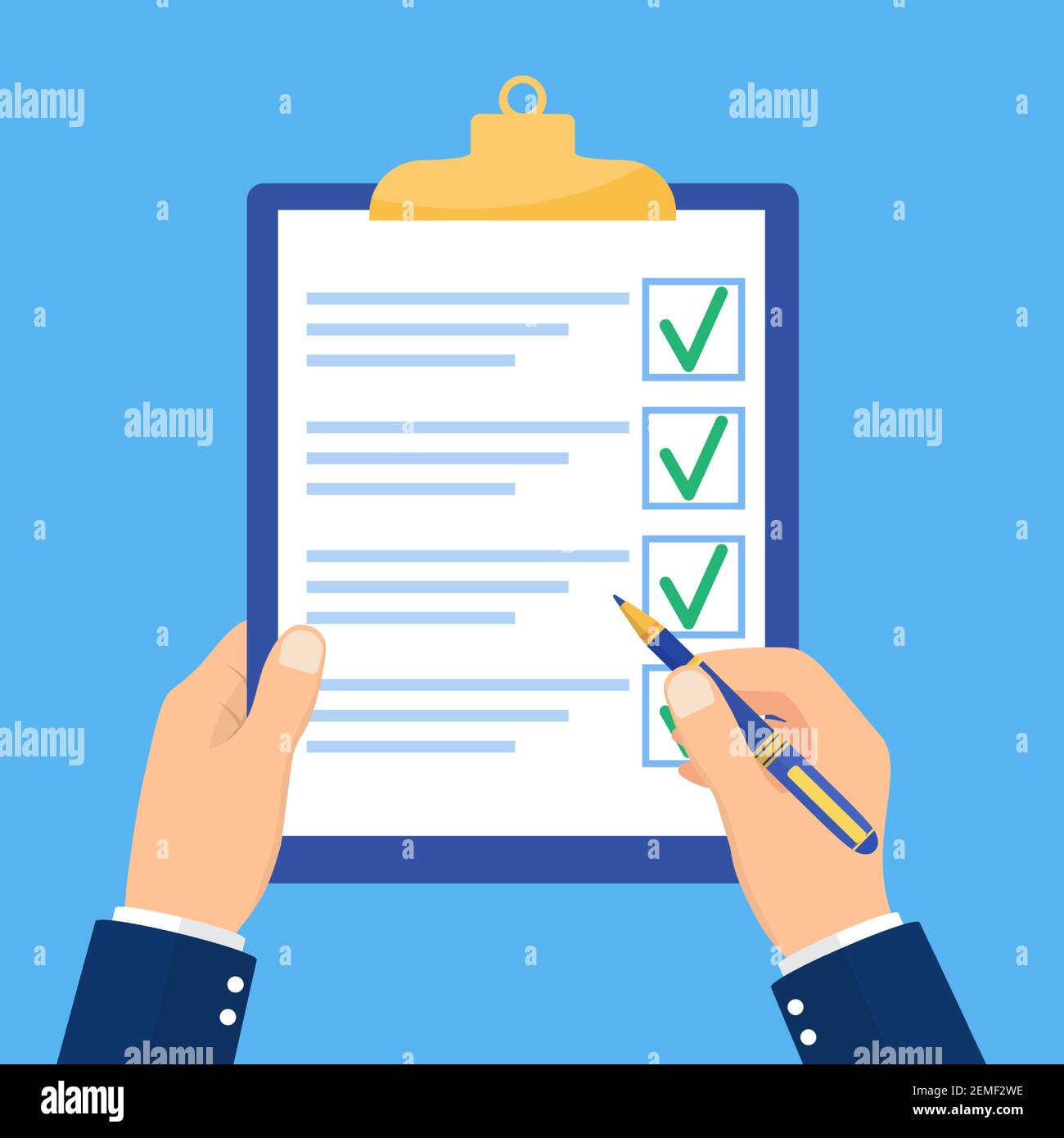 Holding pencil Stock Vector Images - Alamy