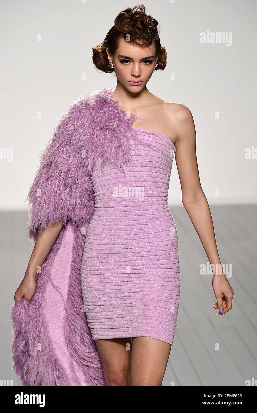 Model walks on the runway during the Mark Fast Fashion Show at London ...