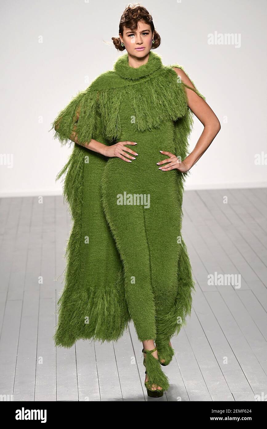 Model walks on the runway during the Mark Fast Fashion Show at London ...