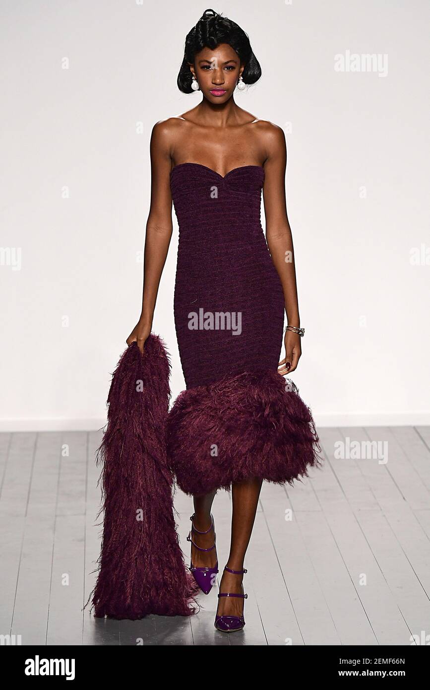 Model walks on the runway during the Mark Fast Fashion Show at London ...