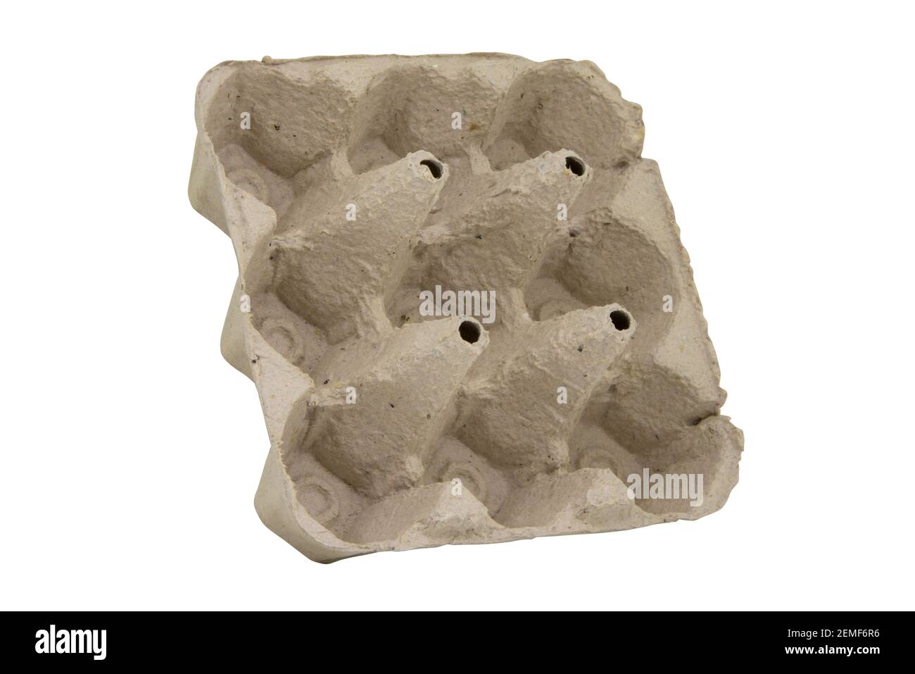 Isolated light gray viol is empty for nine eggs Stock Photo - Alamy