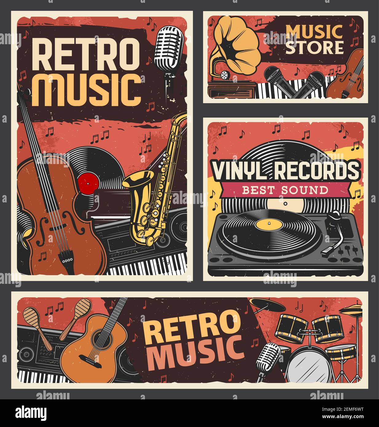 Vinyl records shop Stock Vector Images - Alamy