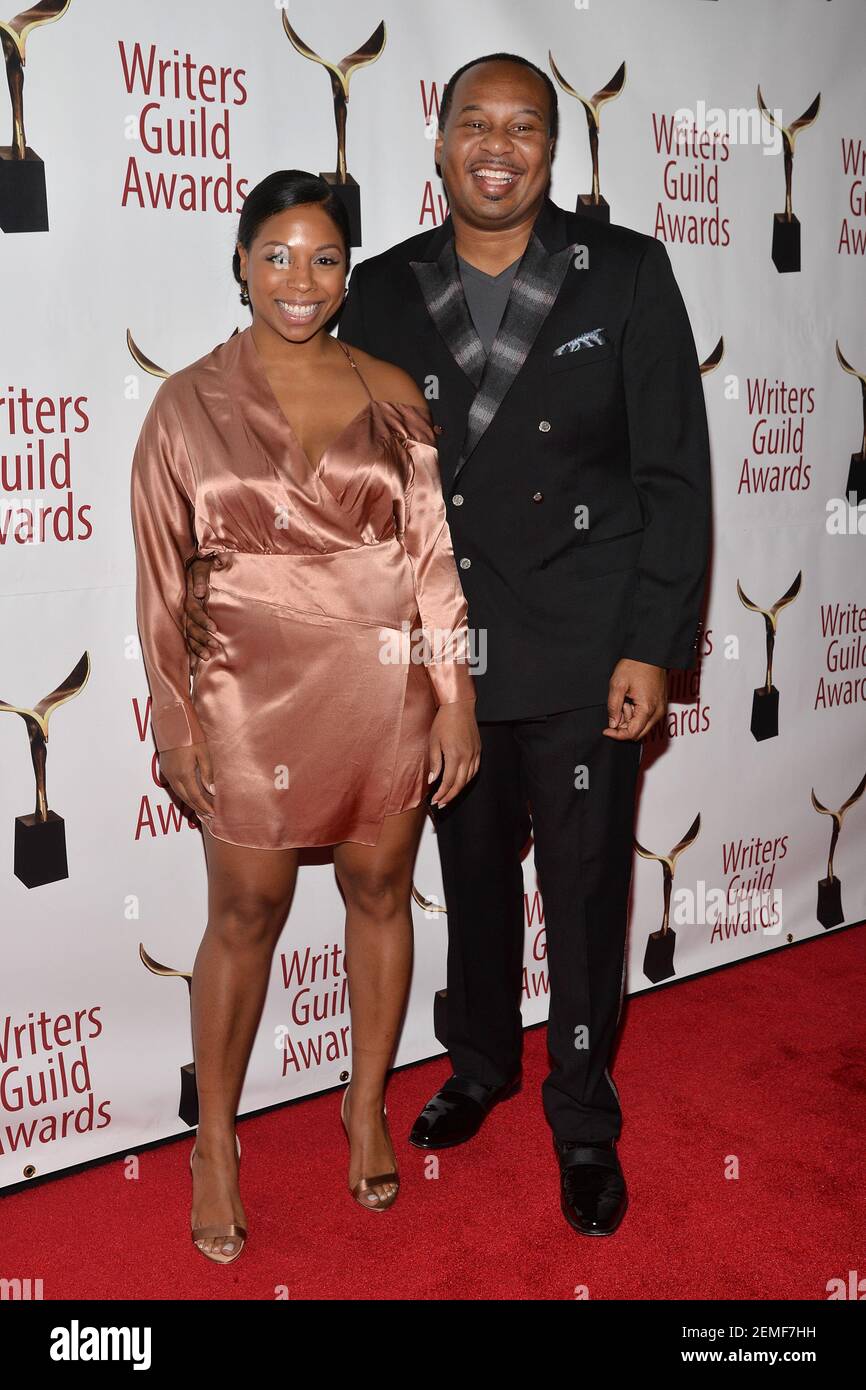 (L-R) Salone Monet and Roy Wood Jr. attend the 2019 Writers Guild ...