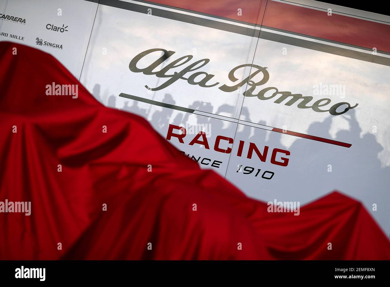 Logo Alfa Romeo Racing unveiling Montmelo Barcelona 18-02-2018 Circuit ...