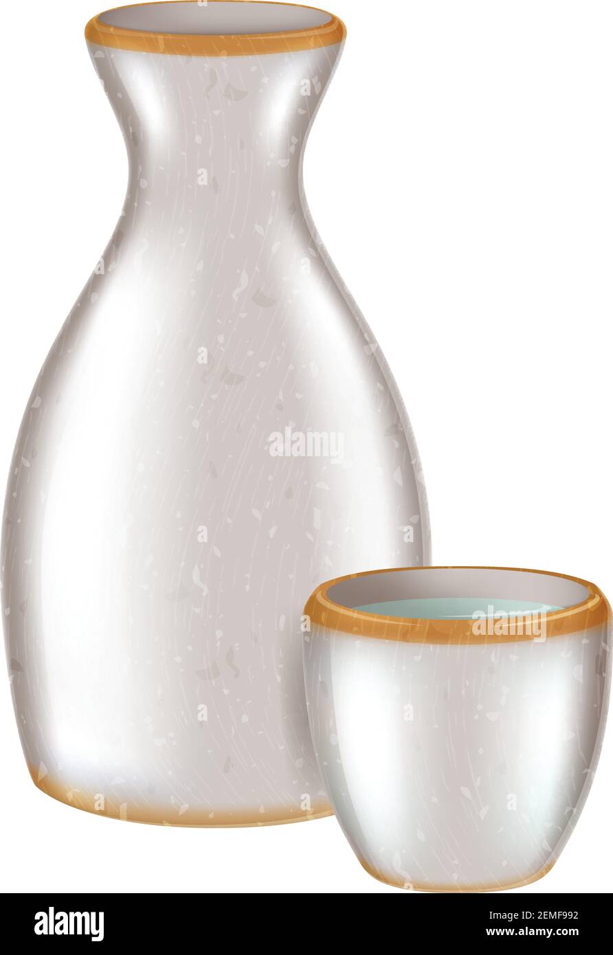 Japanese sake isolated on white background. Vector illustration Stock ...