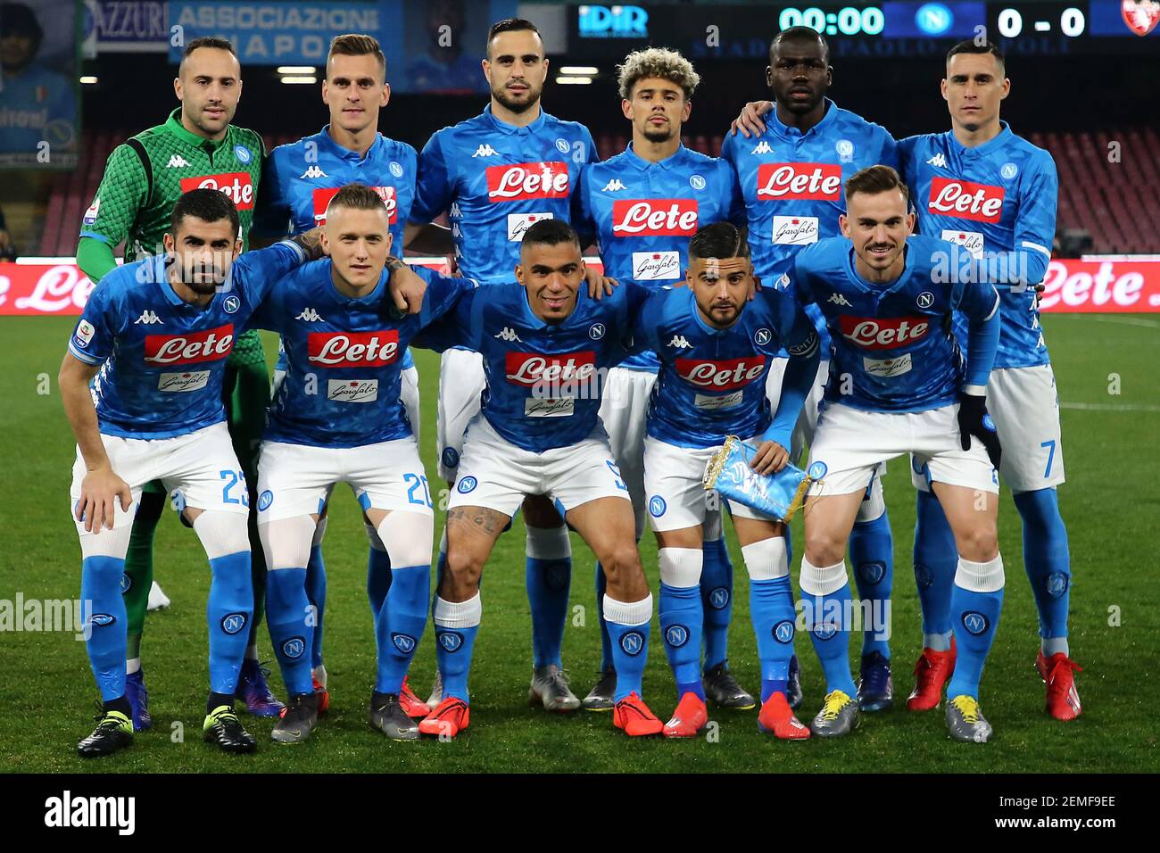 Napoli Team line-up Napoli 17-02-2019 Stadio San Paolo, Football Serie ...