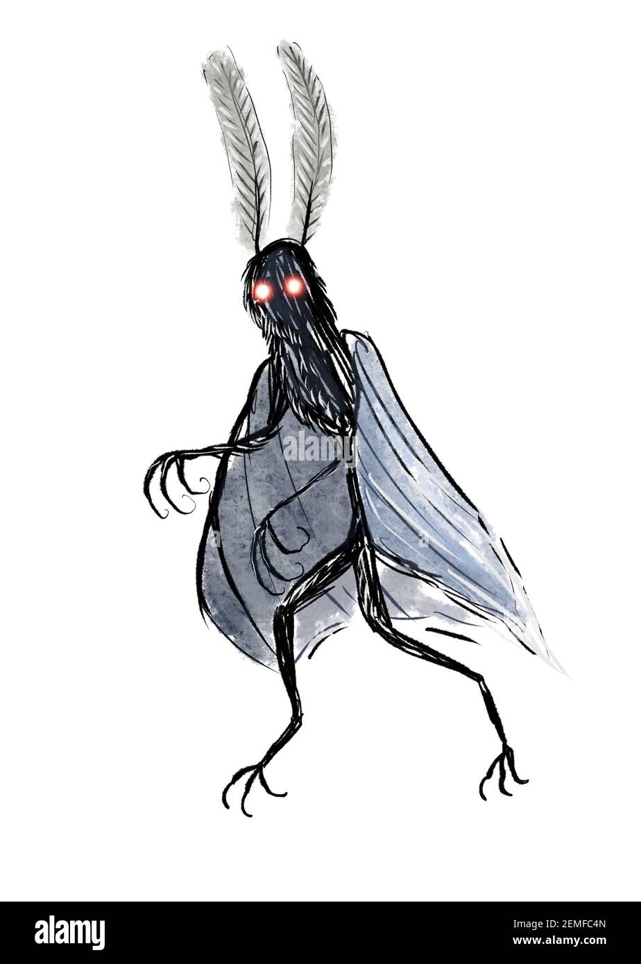 3d illustration of the mothman Cut Out Stock Images & Pictures - Alamy