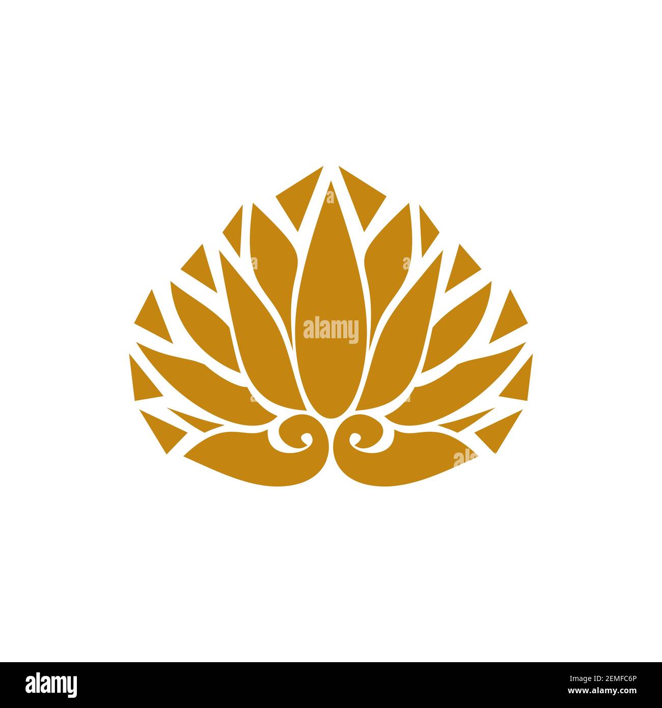 Golden Japan style design flower Sign, leaf symbol Stock Vector Image ...