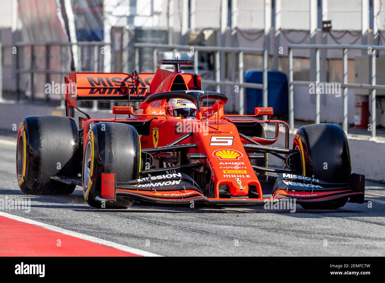 Sebastian Vettel of Scuderia Ferrari seen in action during the ...