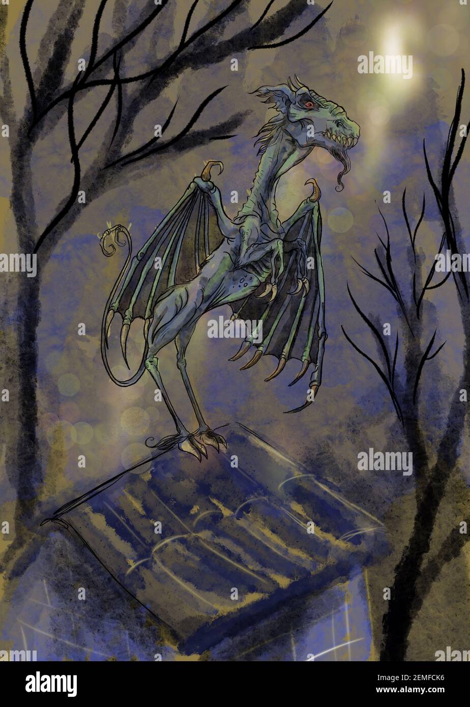 jersey devil illustration Stock Photo - Alamy