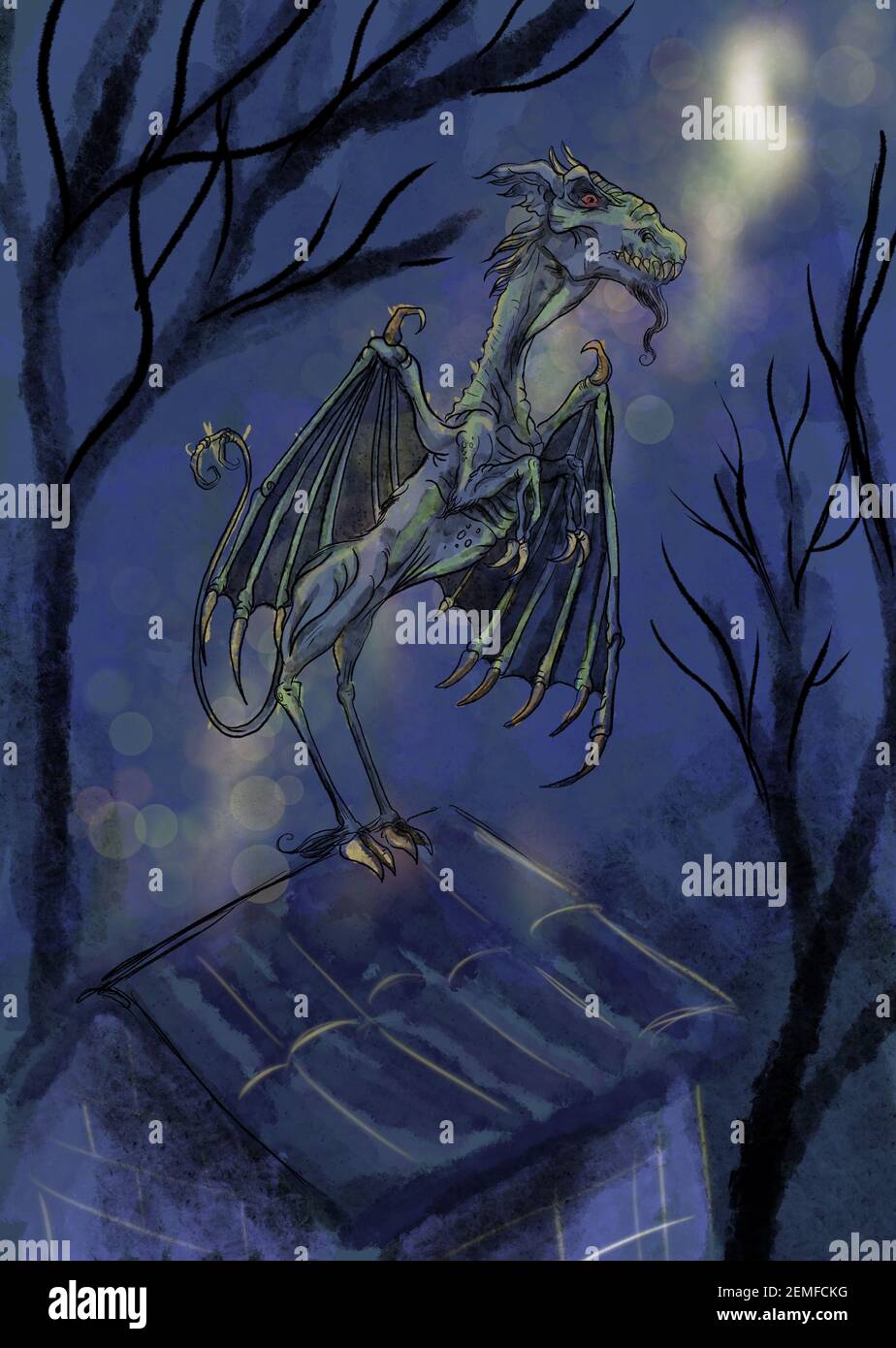 jersey devil illustration Stock Photo - Alamy