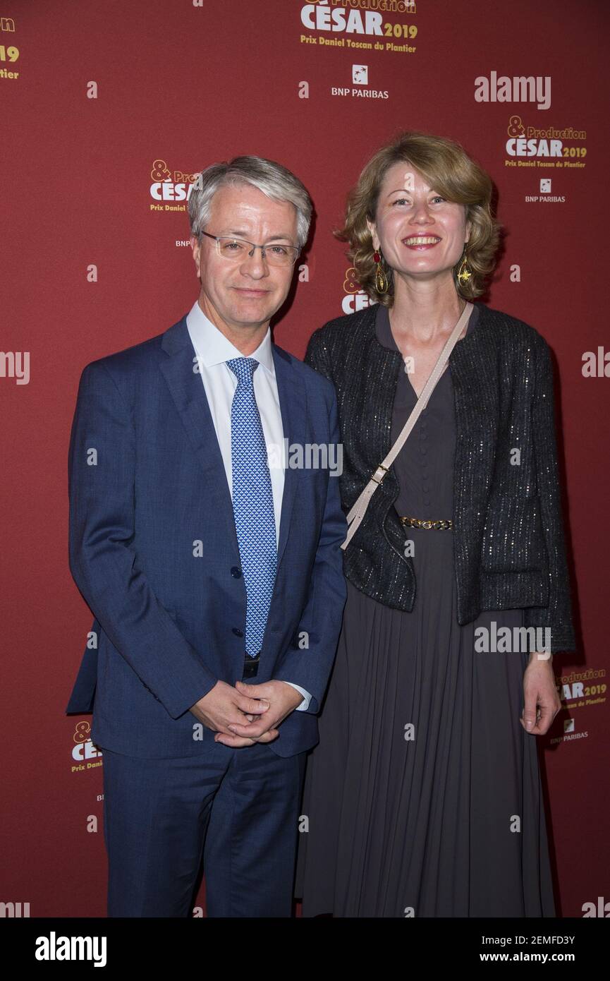 Jean Laurent Bonnafe and guest attends the Producer's Dinner Cesar 2019 ...