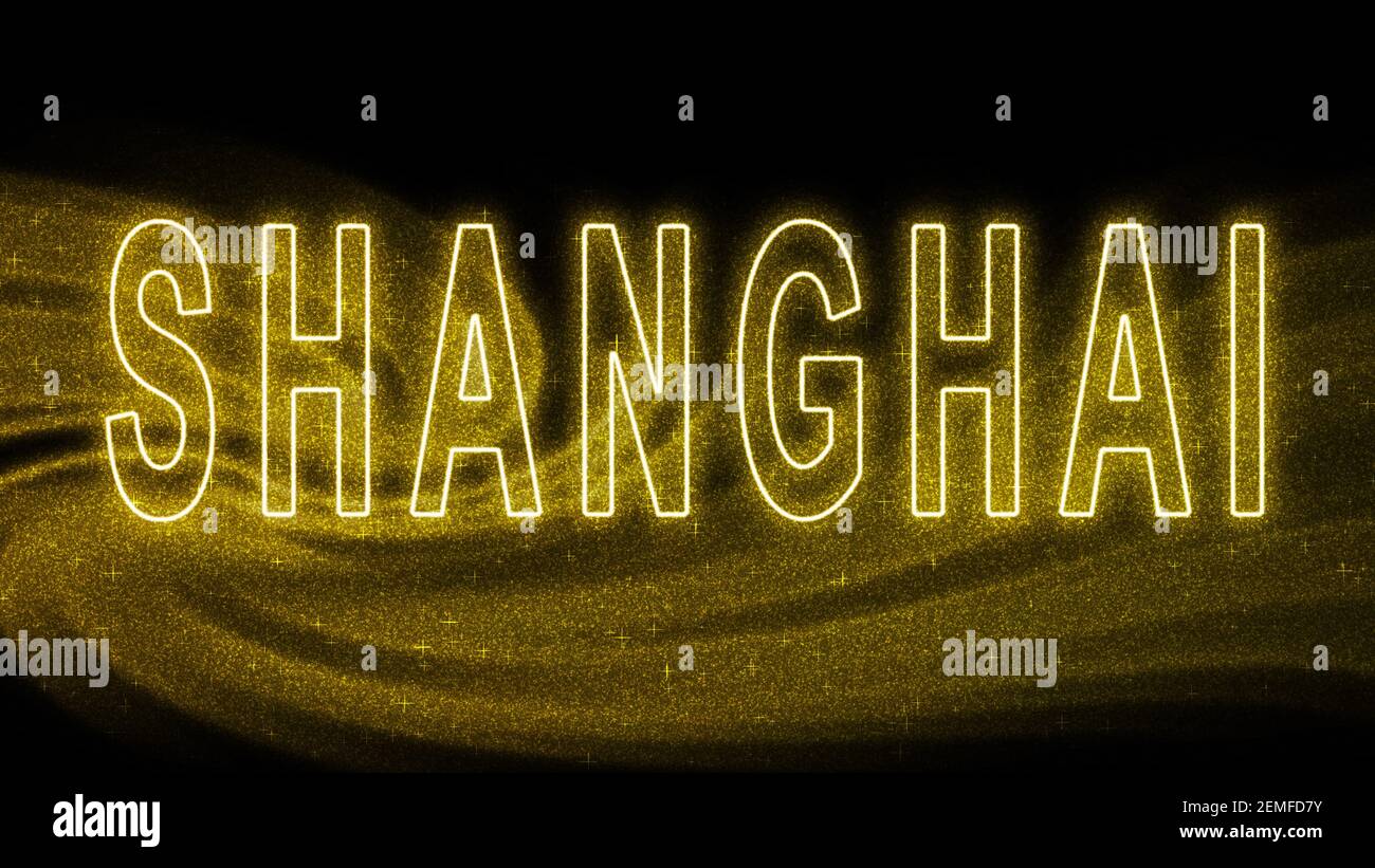 Shanghai Gold glitter lettering, Shanghai Tourism and travel, Creative ...