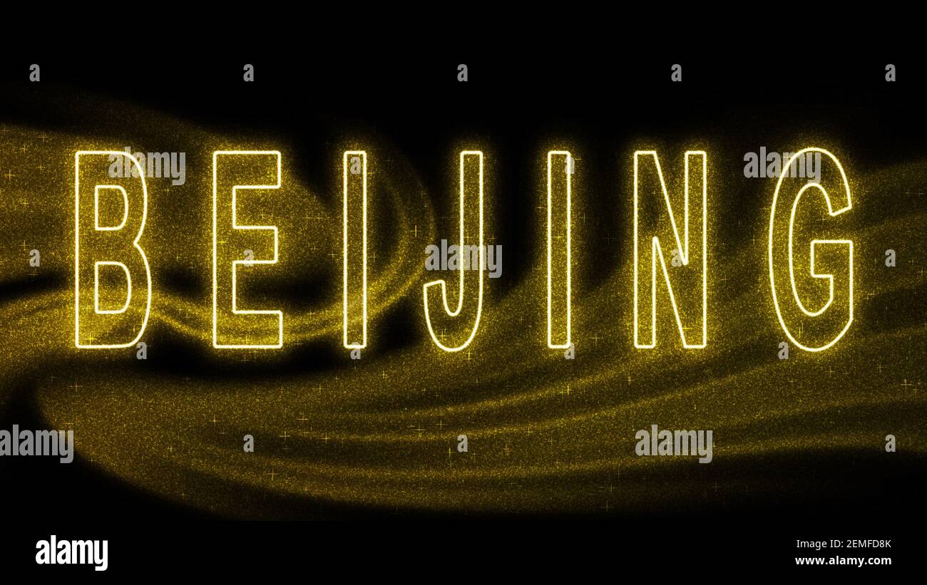 Beijing Gold glitter lettering, Beijing Tourism and travel, Creative ...
